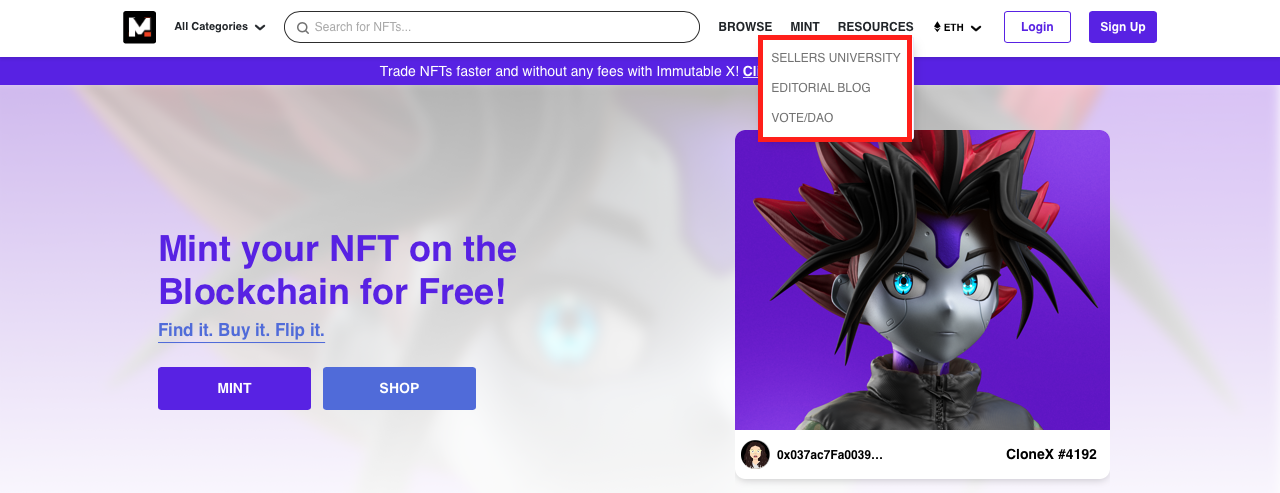 Обзор NFT-маркетплейса Mintable