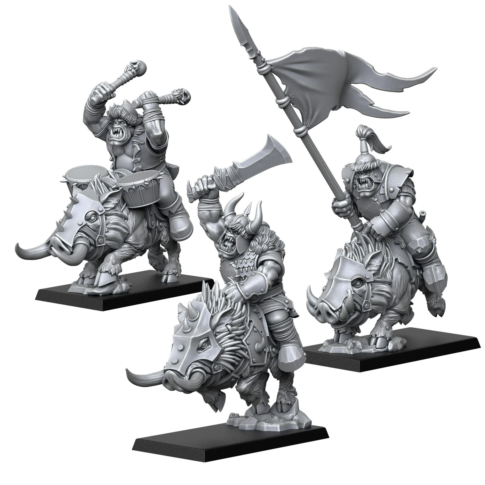 Orc Boar Rider Command Group 3x