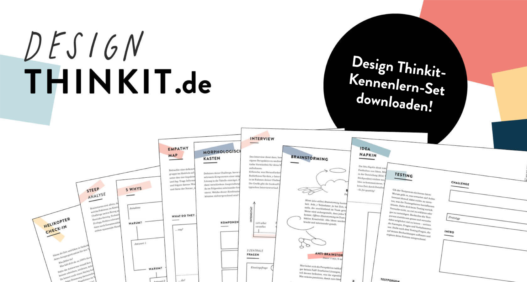 Design Thinkit – Methoden & Templates kostenlos