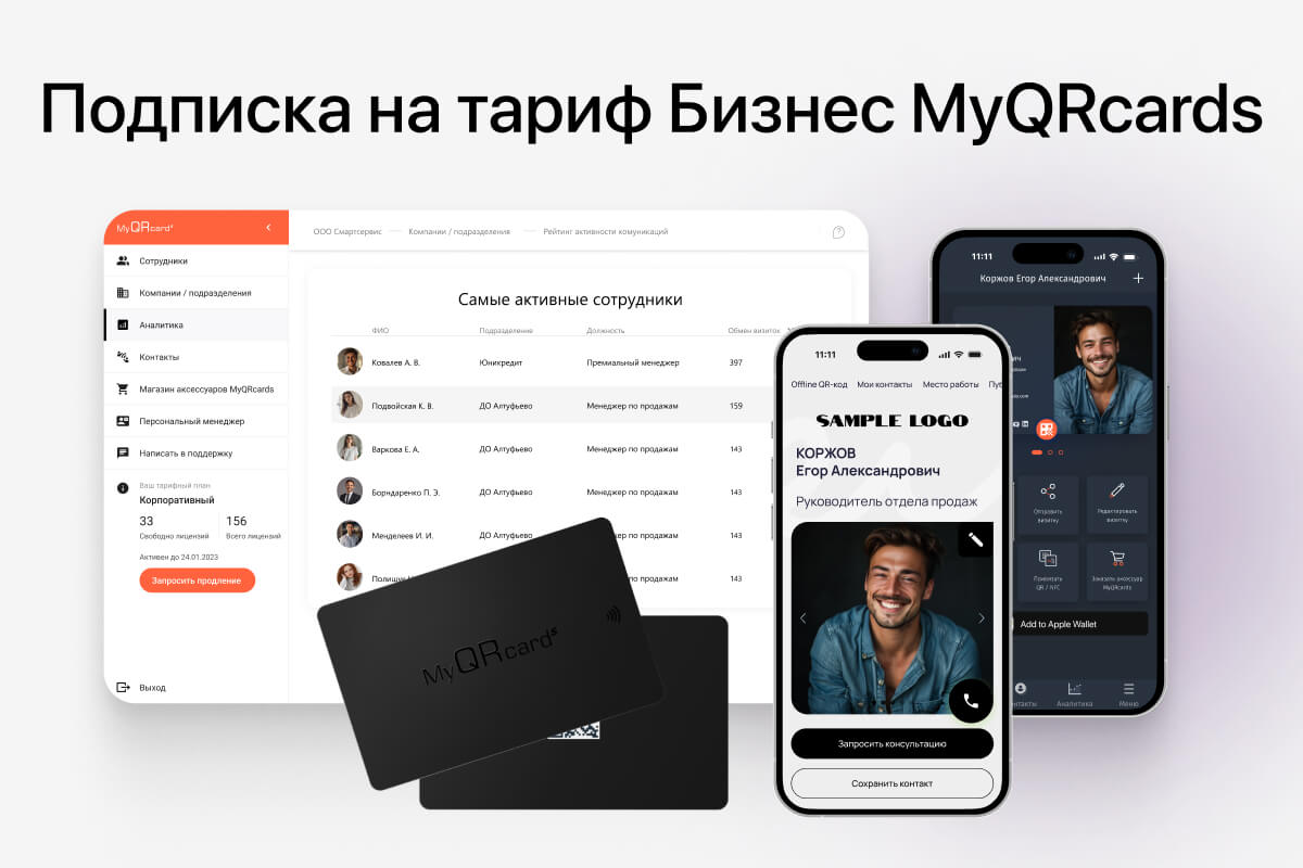 Подписка на тариф Бизнес MyQRcards