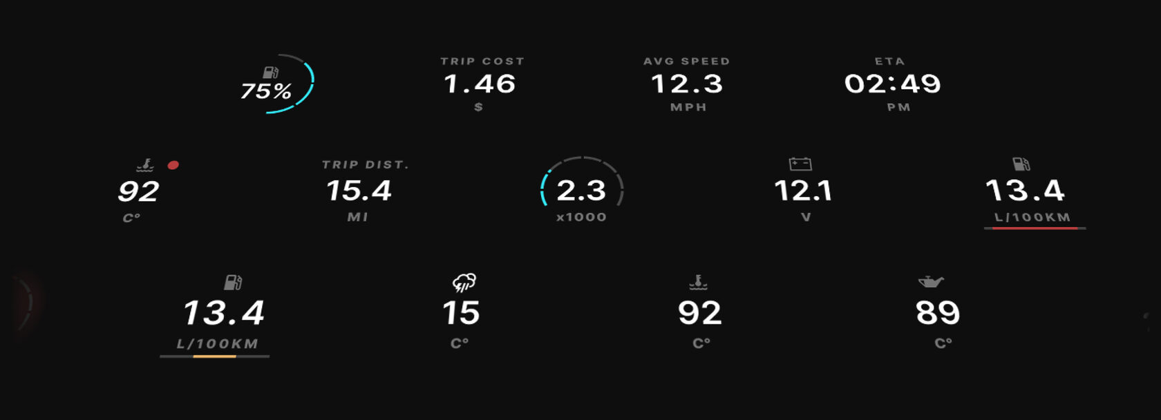 HUDWAY Drive: Interface of a heads-up display and a mobile app for drivers
