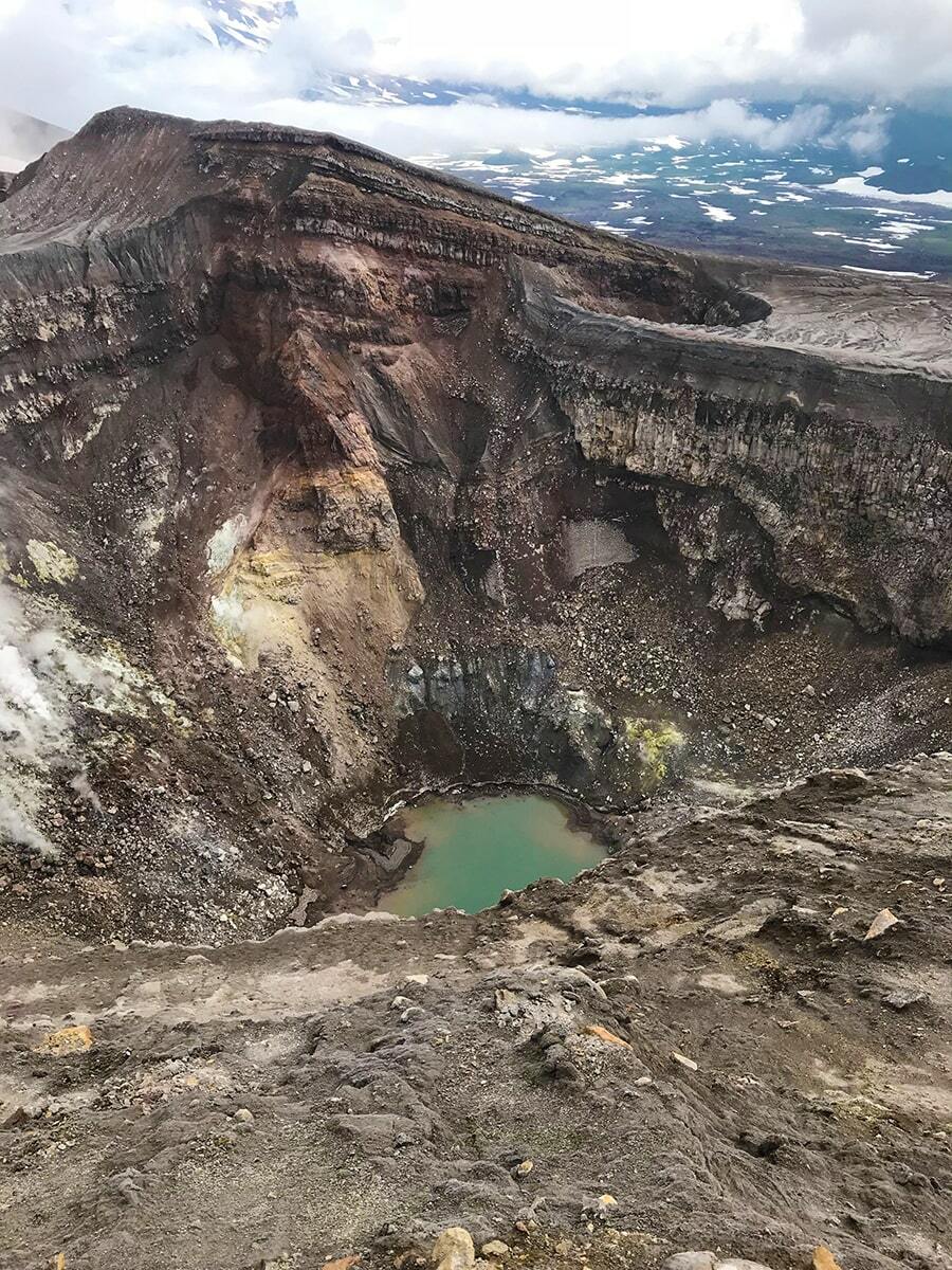 Active processes of the Gorely volcano crater
