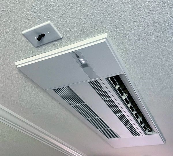 One-Way Ceiling Cassette air handler installation in Sacramento, California
