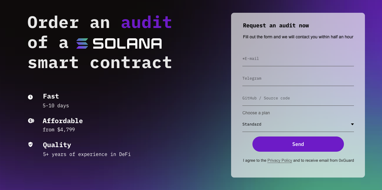 Solana audits - Get Solana Security & Smart Contracts Audit