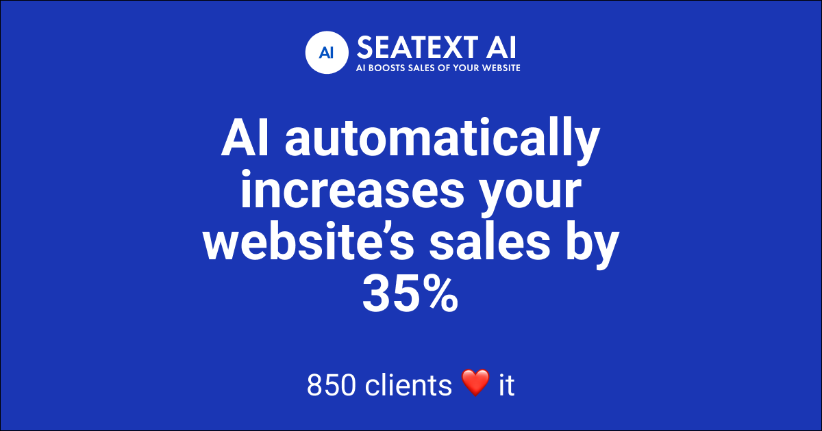 Seatext AI +35% to your website sales