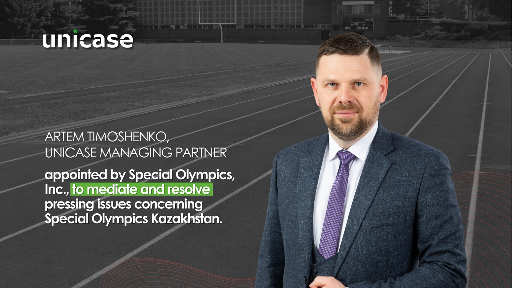 Artem Timoshenko is appointed by Special Olympics, Inc., to mediate and resolve pressing issues ...