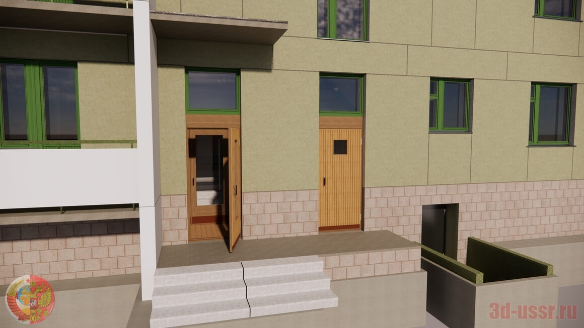 Блочный дом - малосемейка113-81-4 3d-модель