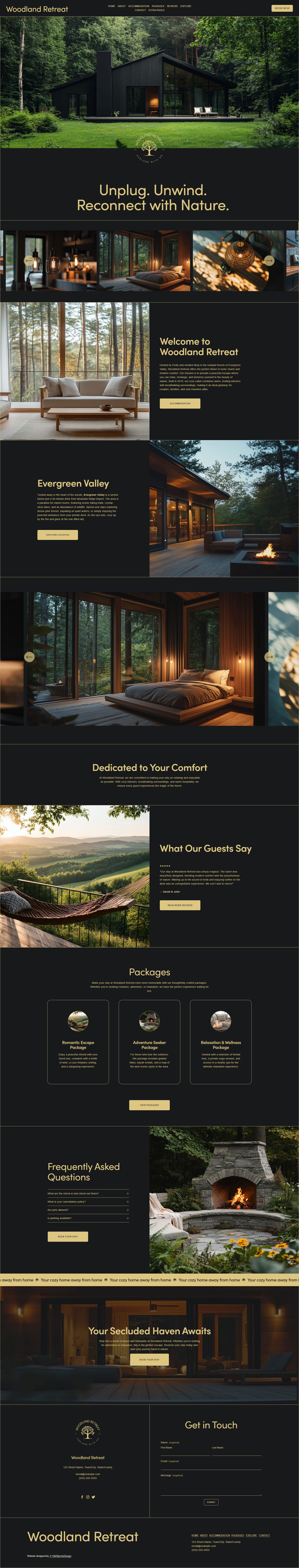 Woodland Retreat – Squarespace 7.1 Template for Airbnb & Vacation Rentals