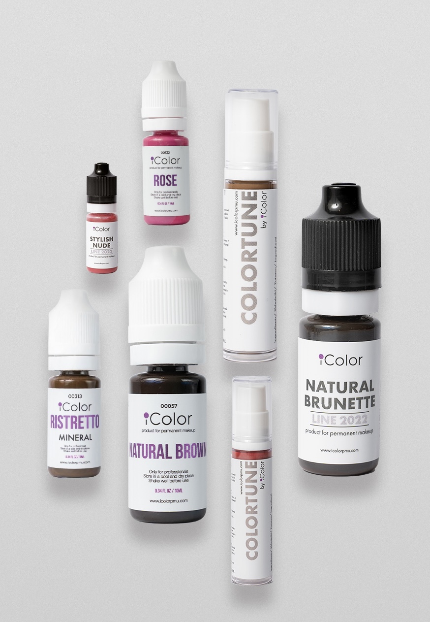 Overview of iColor pigment lines: Basic Line, Tint, Reach Line