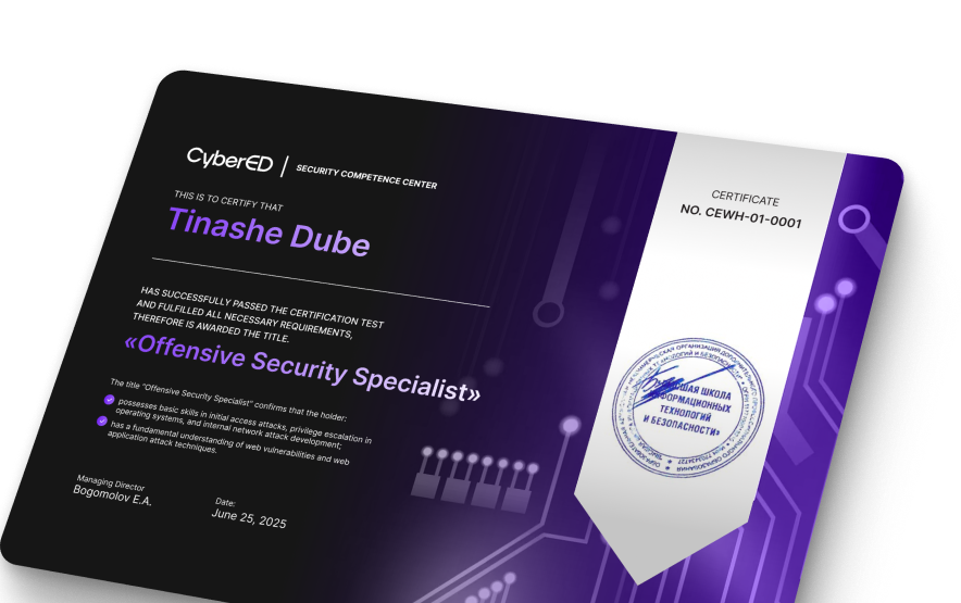 Cybersecurity Program — Become an Offensive Security Specialist