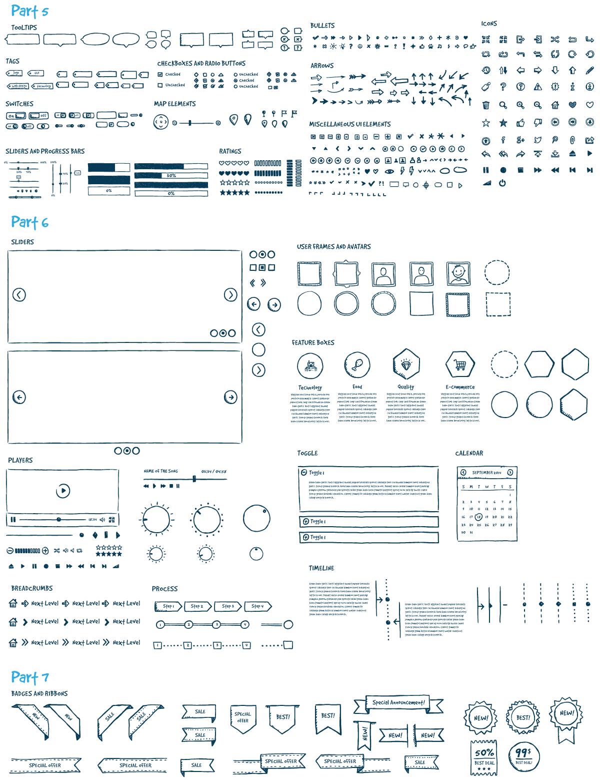 Jolly UI — vector hand-drawn UI kit by Hand-Drawn Goods.