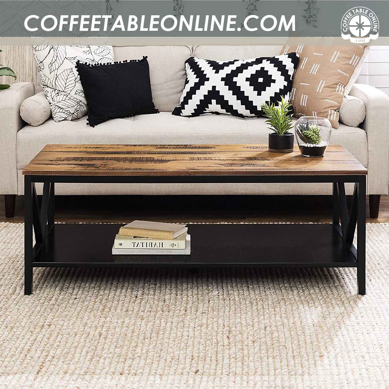 20 Rectangular Farmhouse Style Wood Coffee Tables