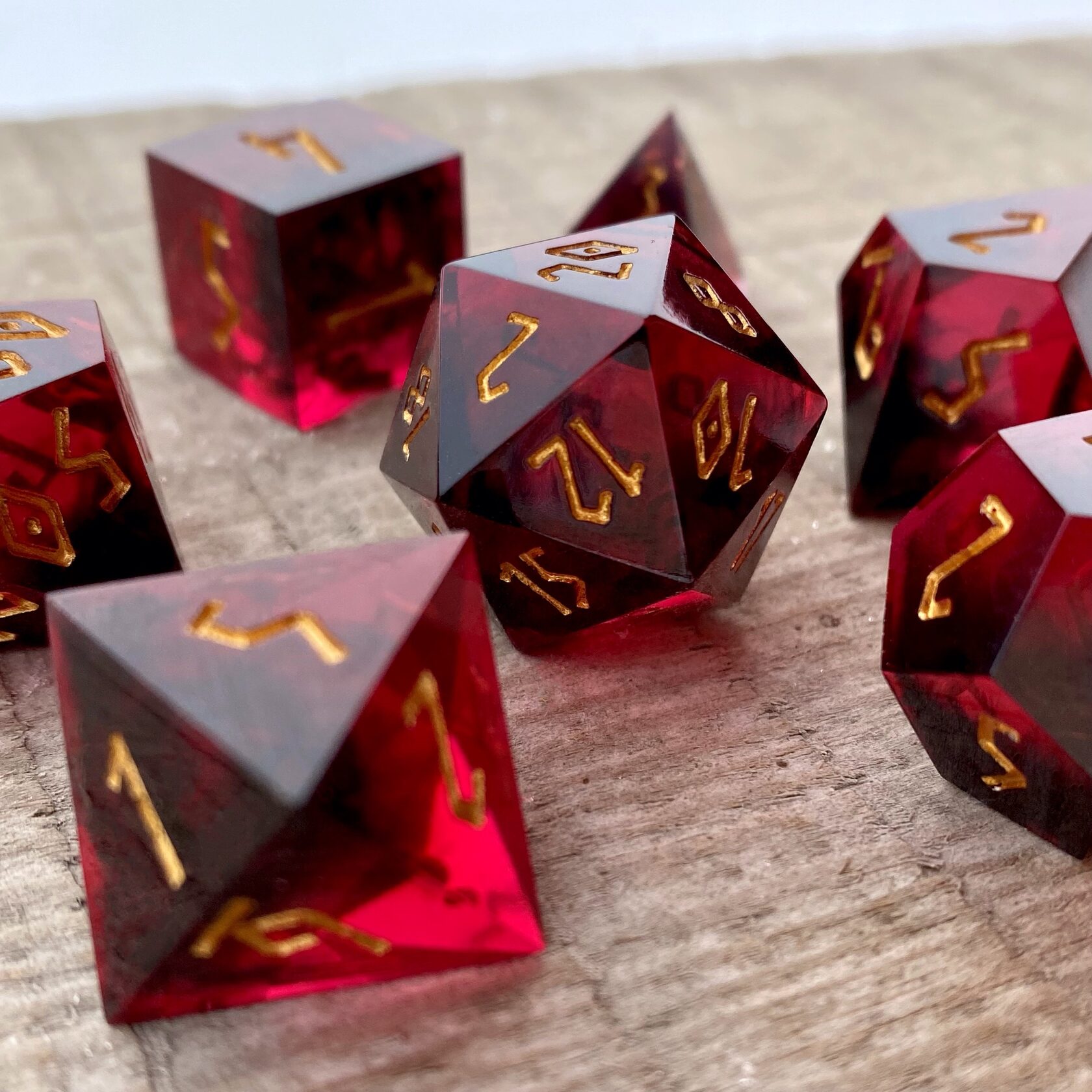 Burmese Ruby | Handmade DnD Dice Set | FantasyMinis