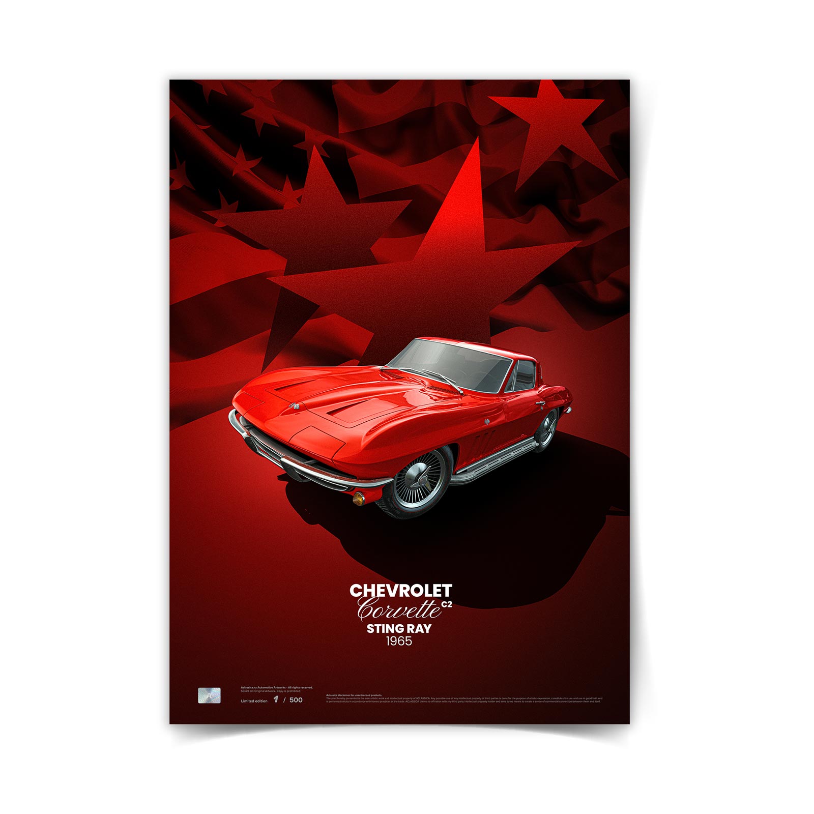 Купить постер Chevrolet Corvette C2 Red – Aclassica
