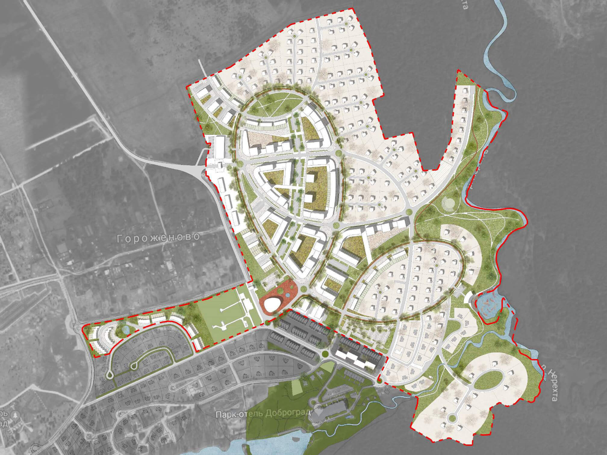 Master plan for the town of Dobrograd