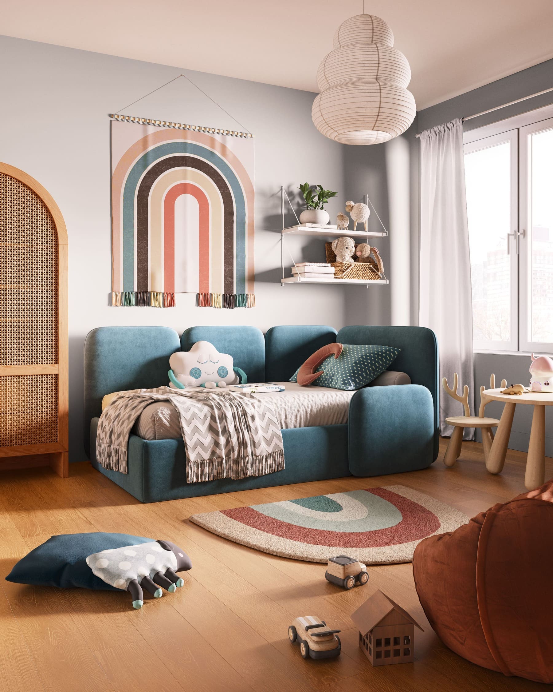 Детская угловая кровать Elis - дизайнерские мягкие кровати от ...