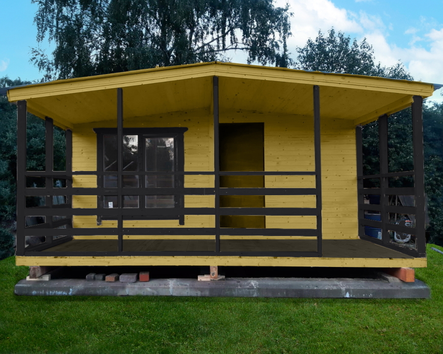 Бытовка с верандой и хозблоком / Садовый домик / 6х6