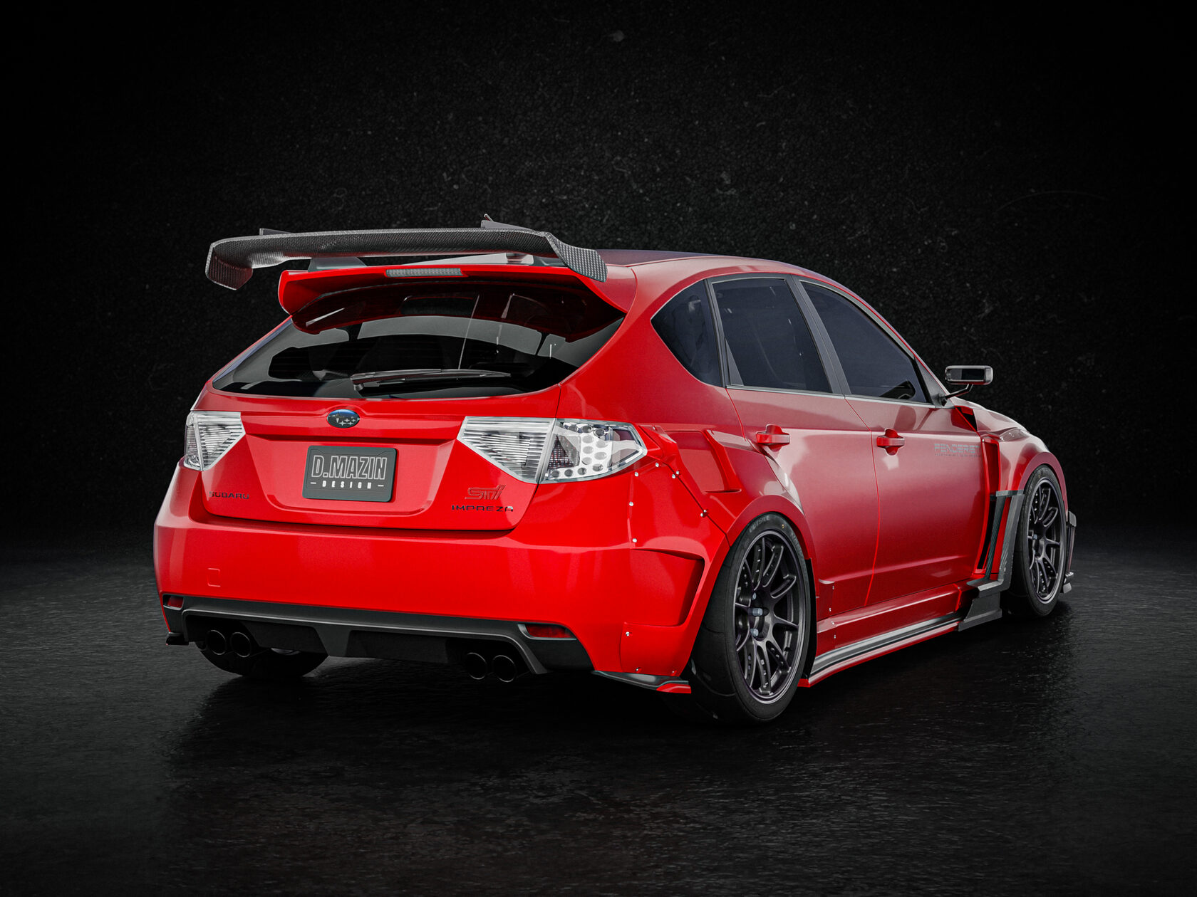 REAR SPLITTERS FENDERIST SPEC S SUBARU IMPREZA WRX STI GRB/GRF 07-10