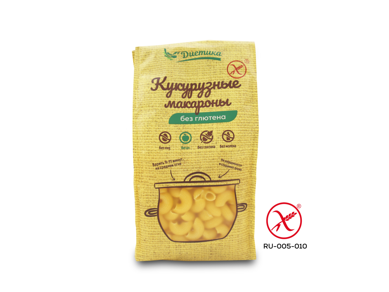 Кукурузные макароны «Большой рожок»