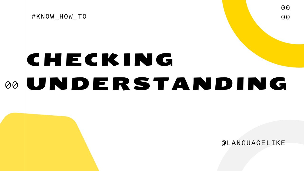 Онлайн интенсив: Checking understanding