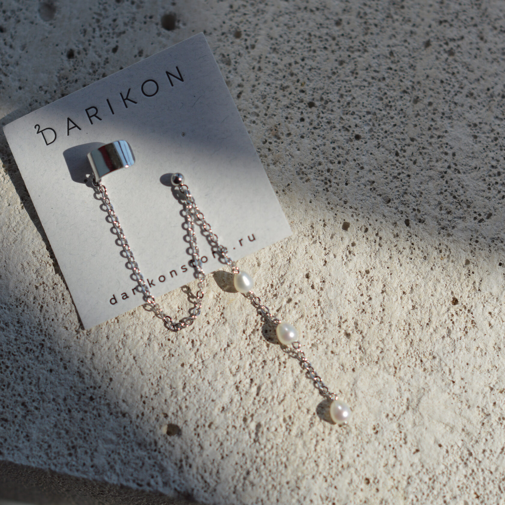 Сережка-кафф с жемчугом №3 - DARIKON