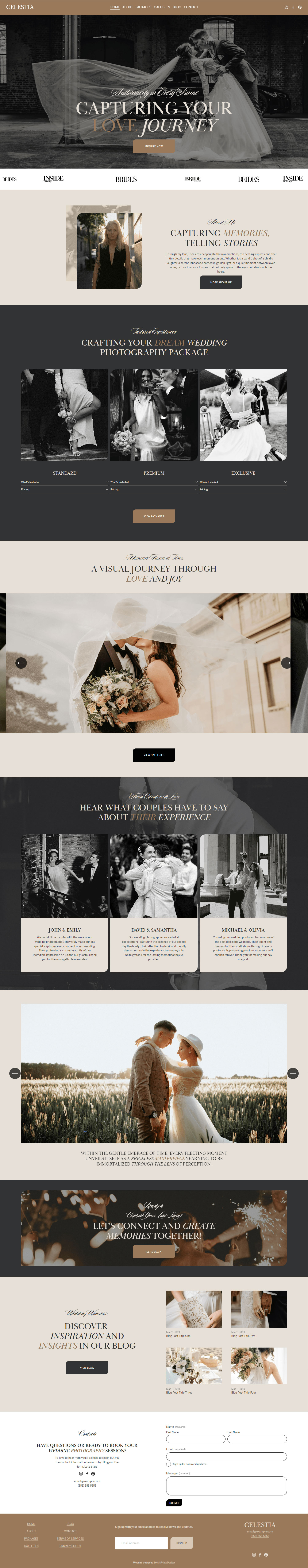 Celestia - Squarespace Website Template for Wedding photographer