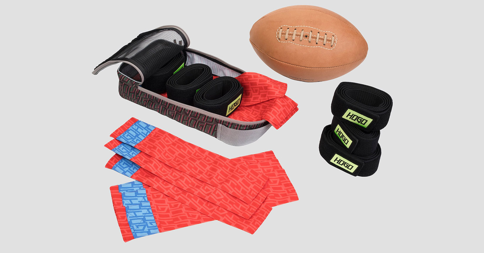 Набор лент и поясов для тэг-регби HOGO N1, 6 поясов и 6 пар лент одного ...
