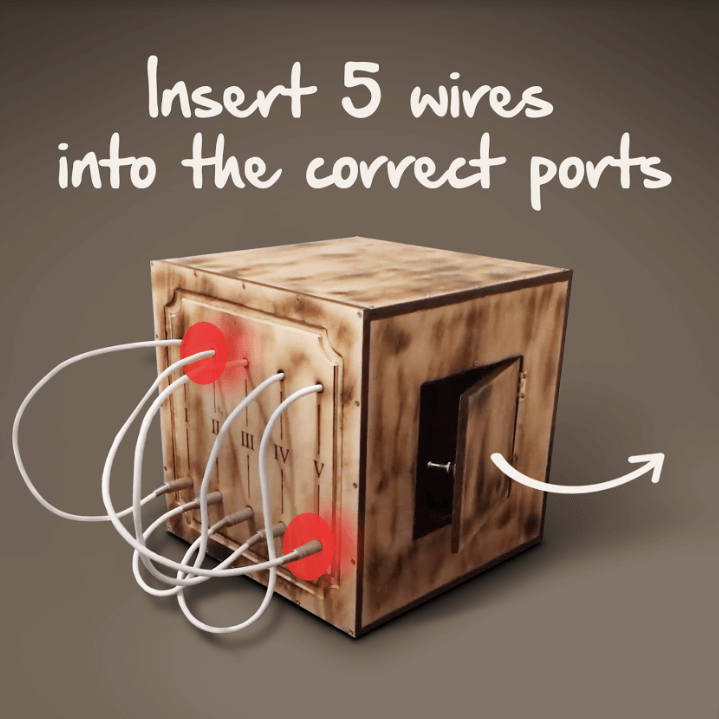 Electronic prop for escape room 5 wires box. Escape room props