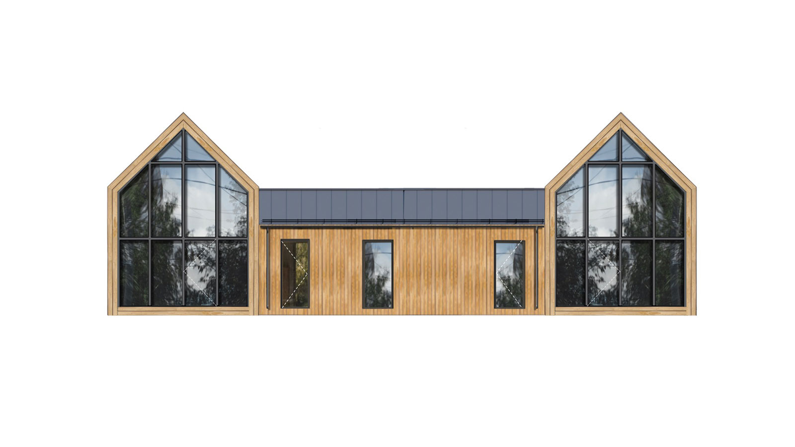 BARN MIX 150 DUPLEX: два барнхауса с общей террасой под ключ за 30 дней