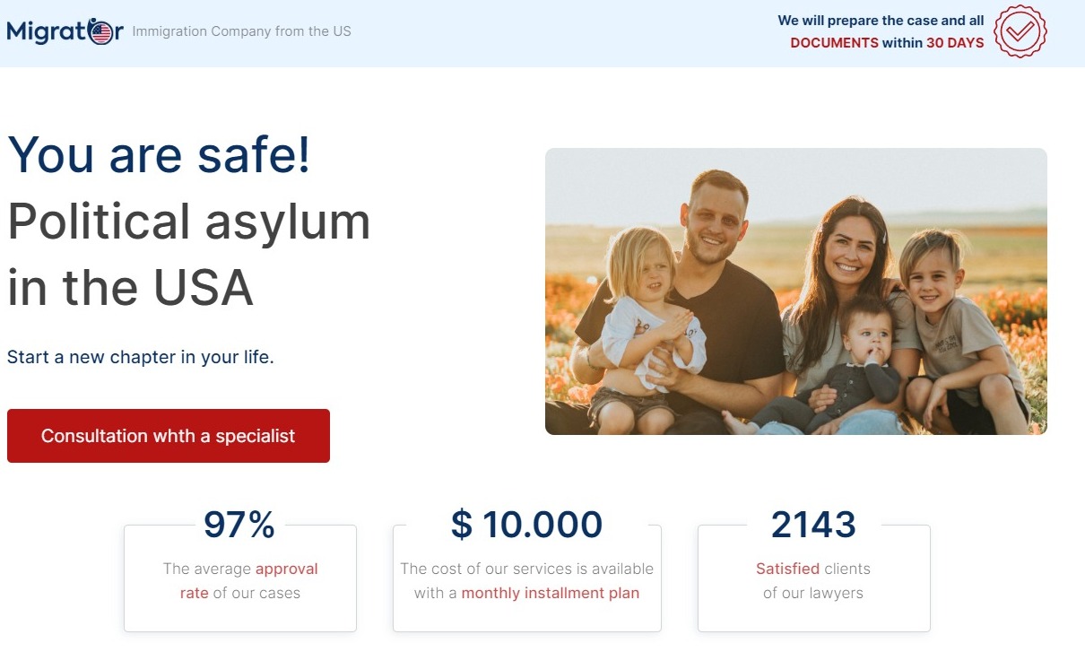 You are safe. Political asylum in the USA
