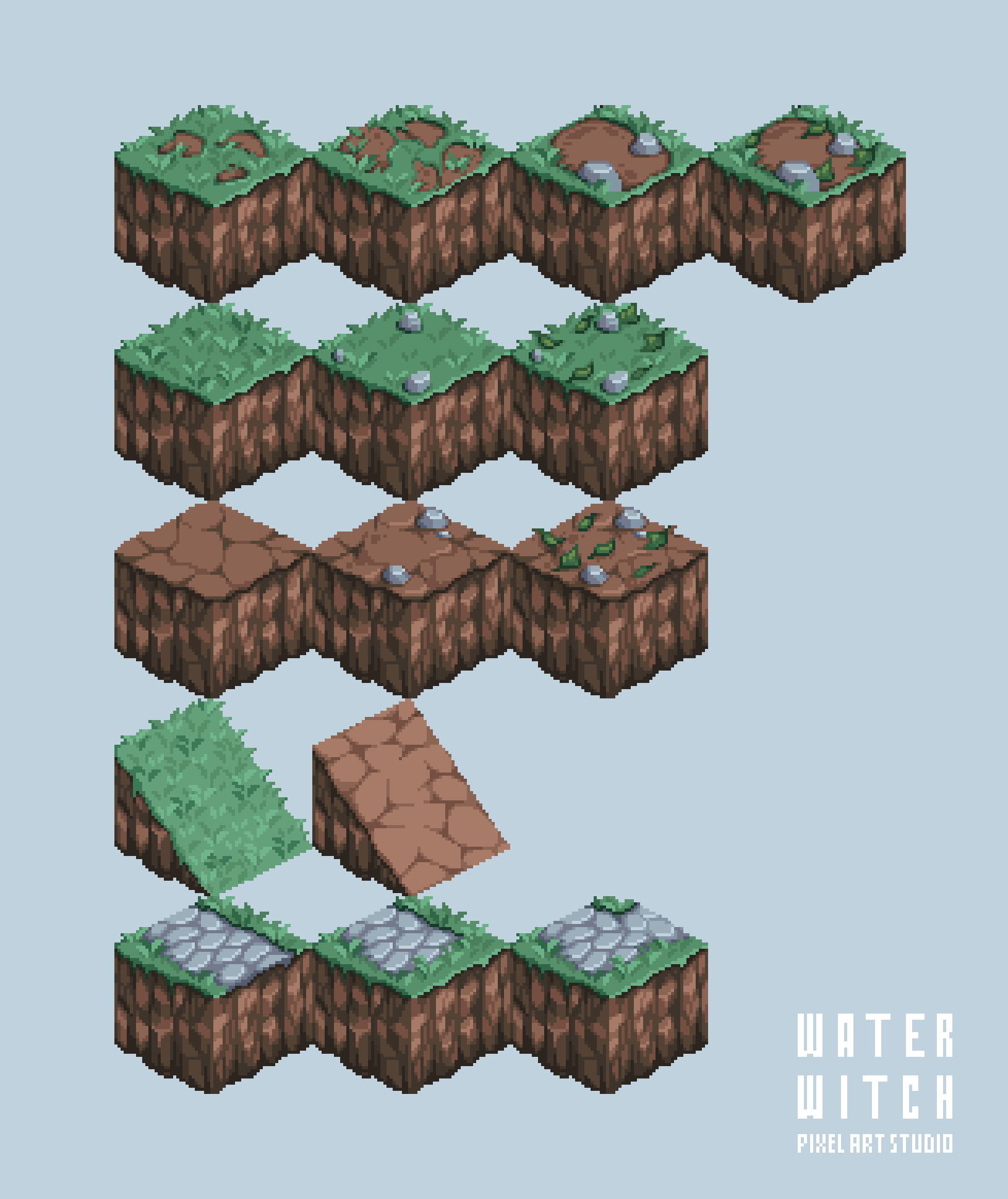 Isometric Pixel Art - Water Witch RPG Studio