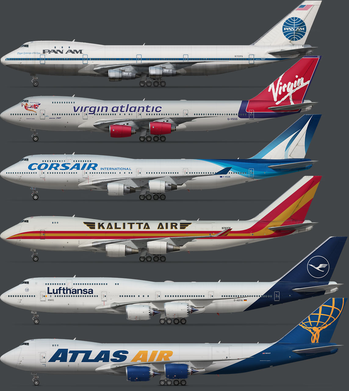 Aircraft Templates List | Aviaposter | Civil Aircraft Profiles