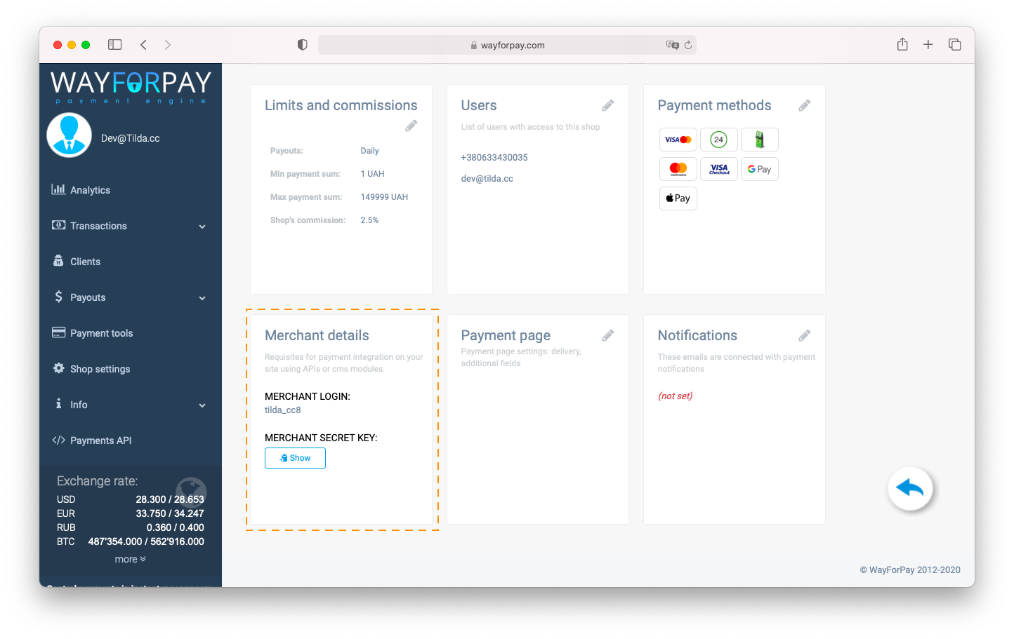 Setting up WayForPay Payment System │ Tilda Help Center