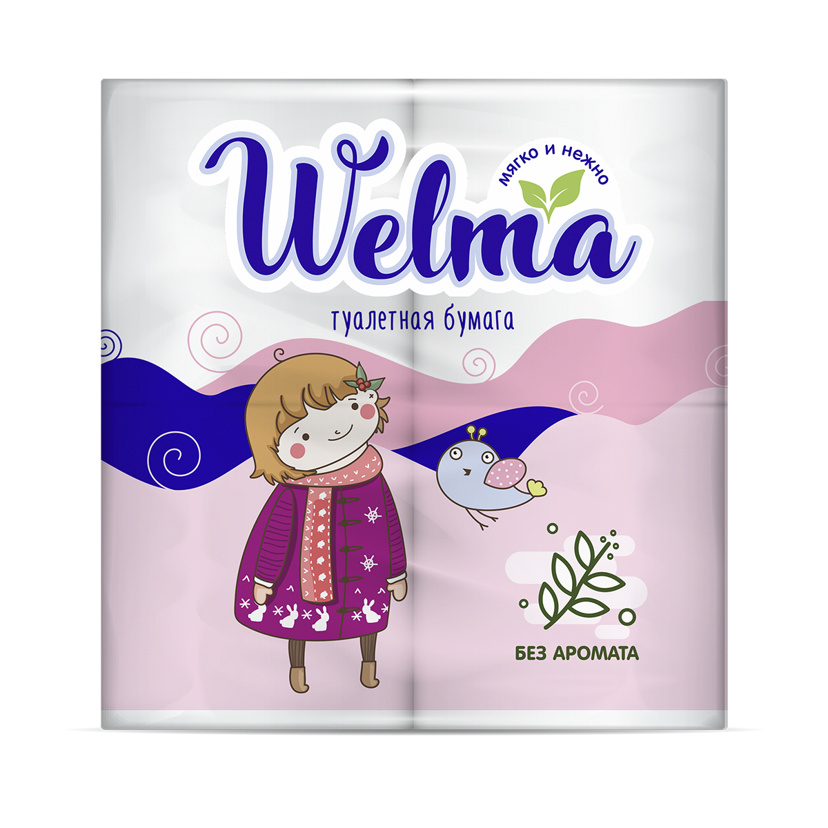 WELMA Туалетная бумага двухслойная, неароматизированная - Welma