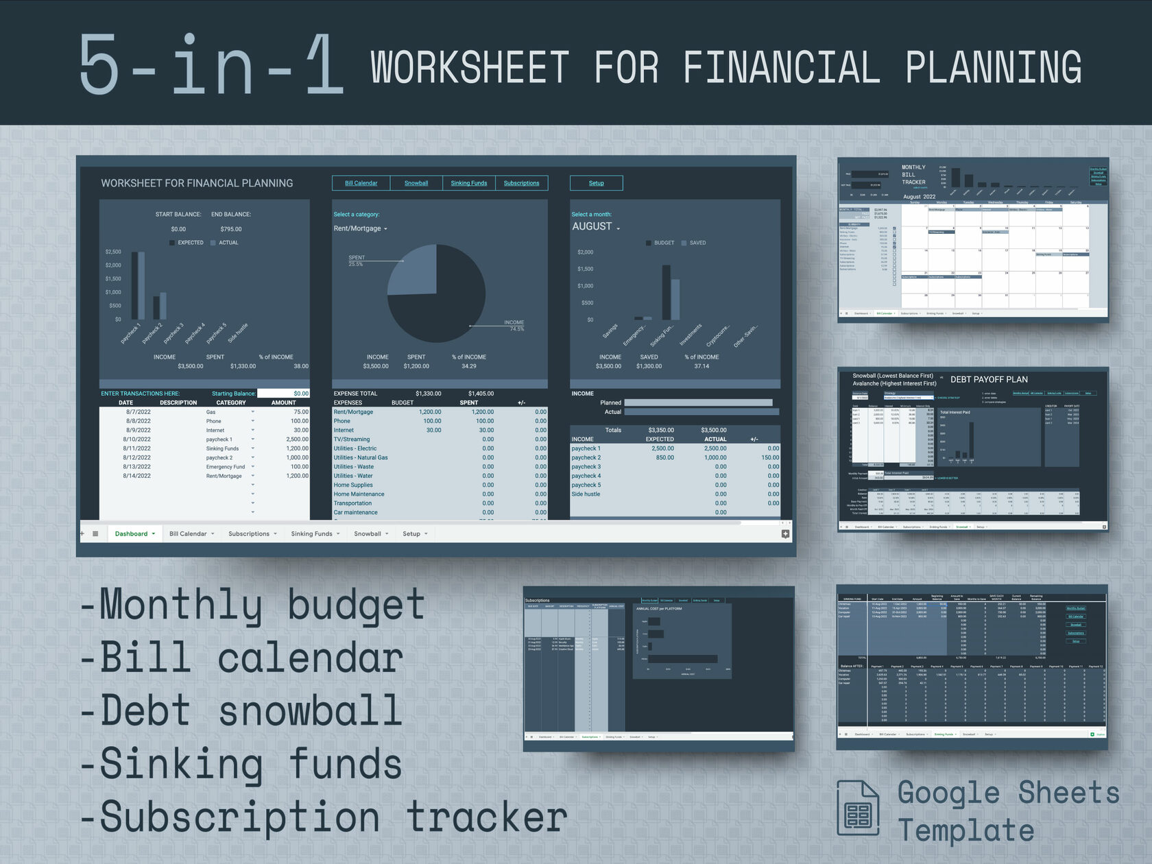 Worksheet For Financial Planning