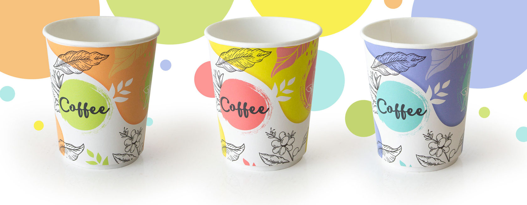 thermoCup paper cups with "Coffee pastel" design