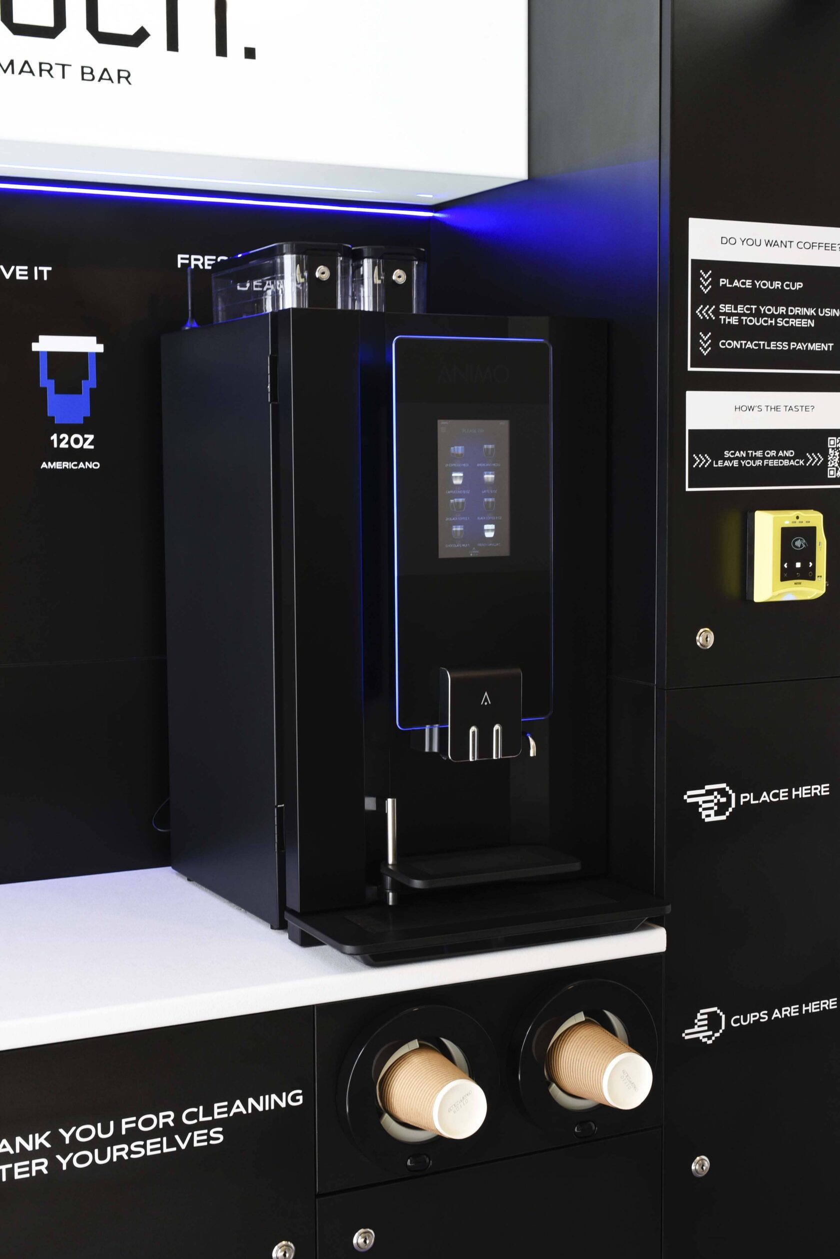 "Touch Coffee" fully automated self-service coffee bar