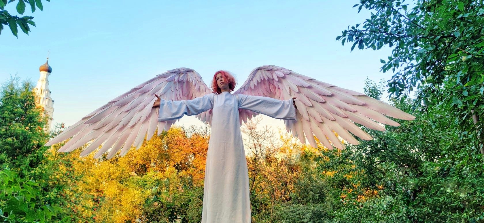 Large white Ikaros Angel cosplay wings, photo prop for Christmas Party ...