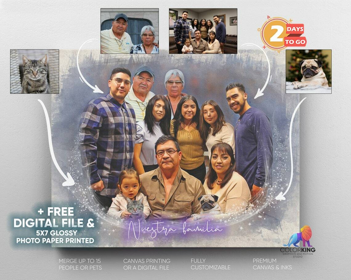 Add Deceased Loved One To Photo - Custom Family Portrait From Multiple ...