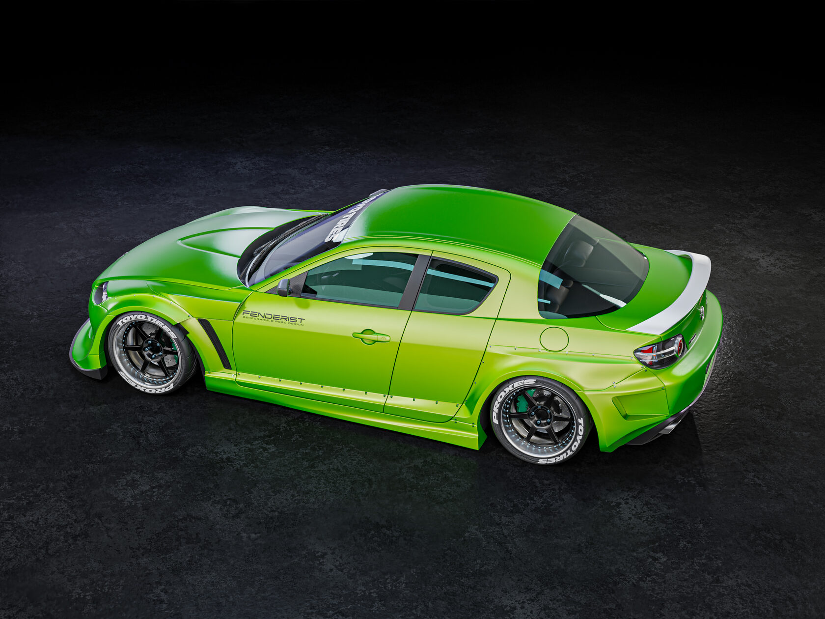 FENDERIST SPEC S 50mm fender flares kit / WIDE BODY KIT Mazda RX-8 2003 ...