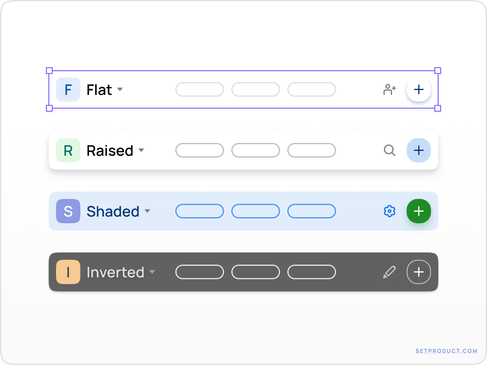 Application bar UI design exploration