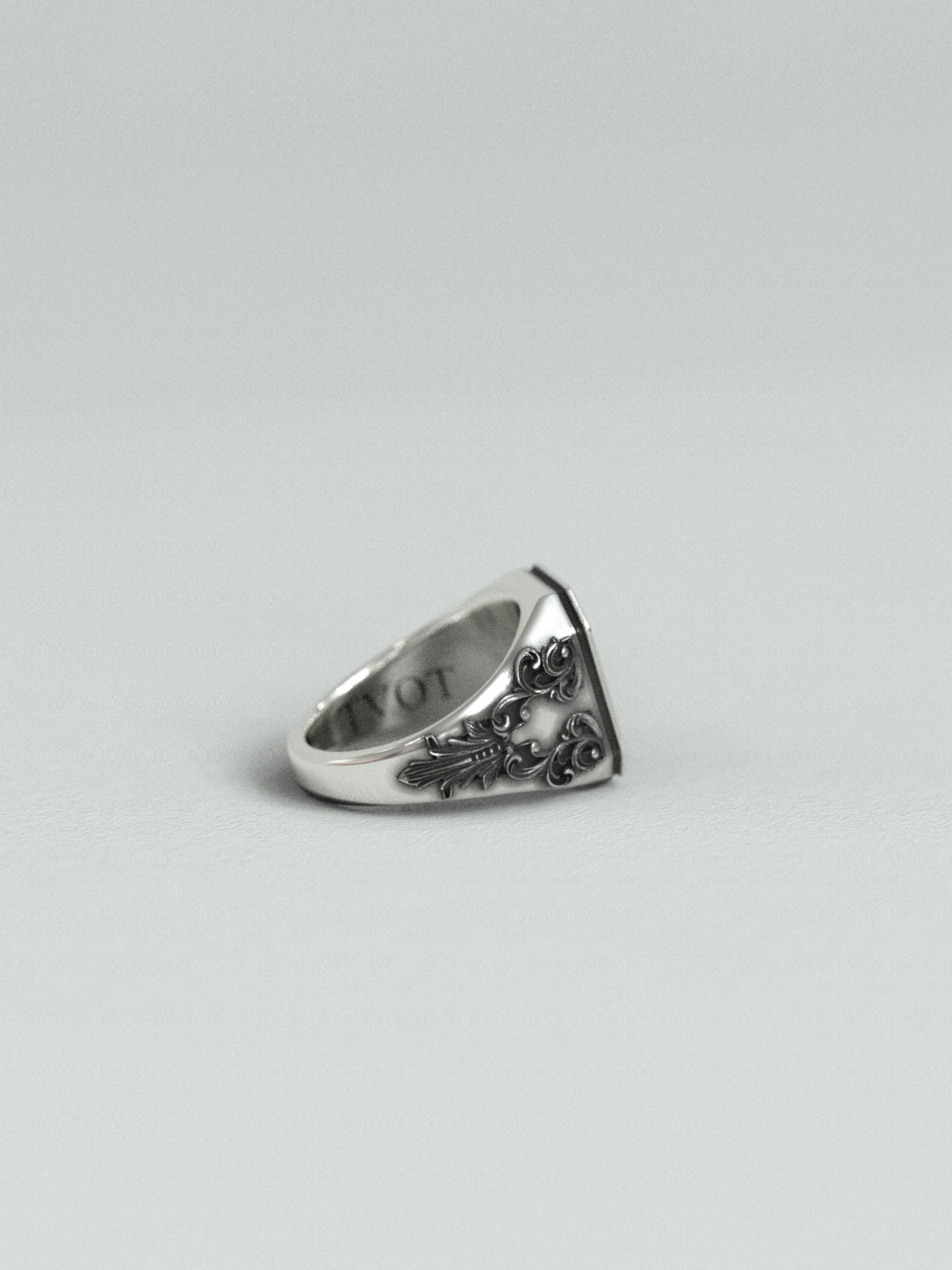 Death's Head Hawkmoth Brass Insert Signet Ring