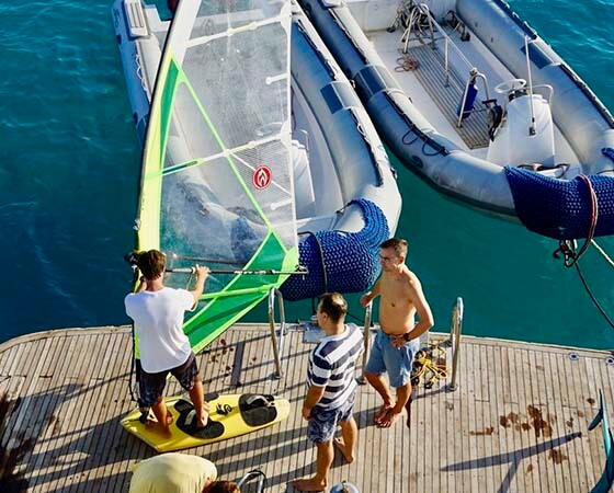 Wind safari| Windsurfing on a yacht