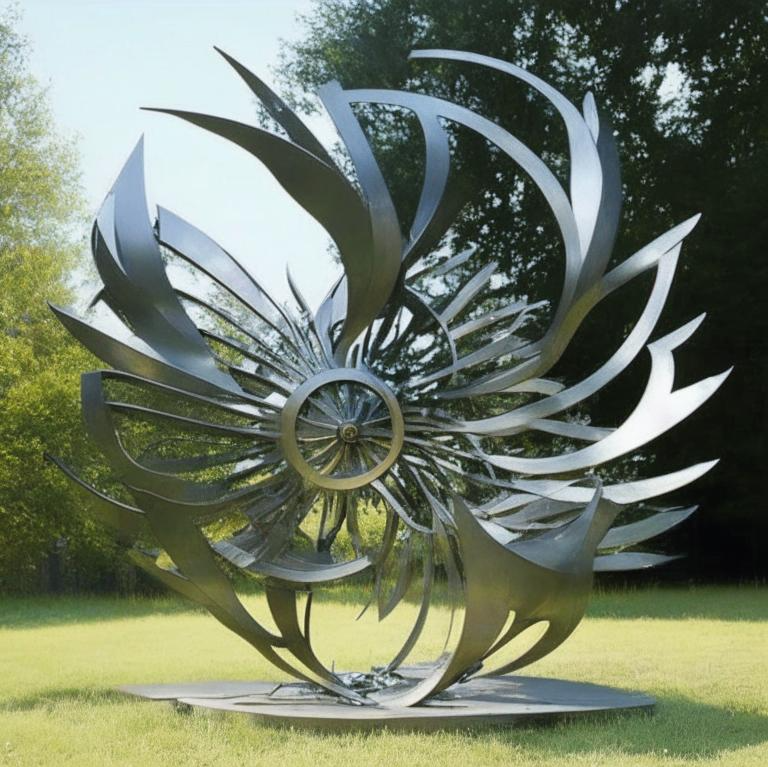 Outdoor kinetic metal and steel garden sculpture for sale |art-hit.com