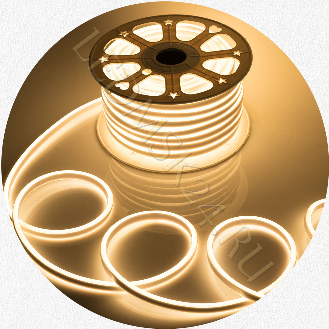 Гибкий неон теплый белый