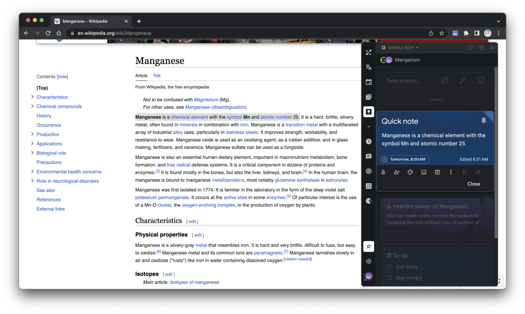 Manganum: The Chrome extension that makes you productive