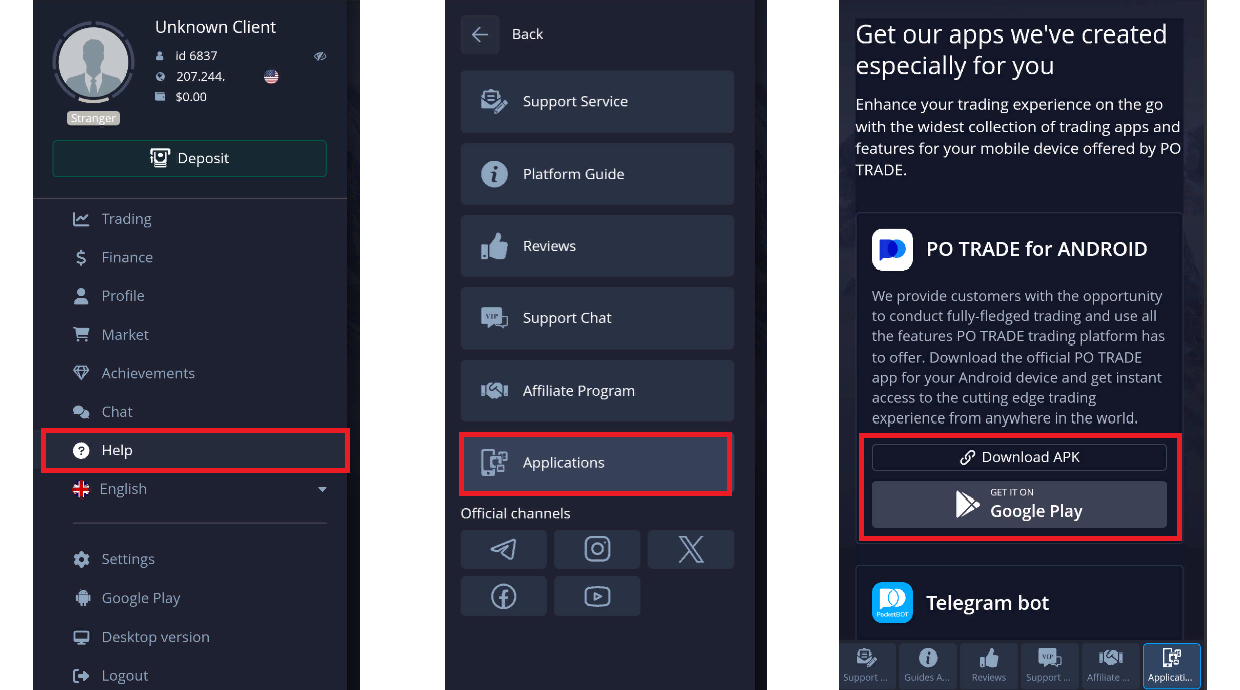 Download Pocket Option Mobile App iOS and Android