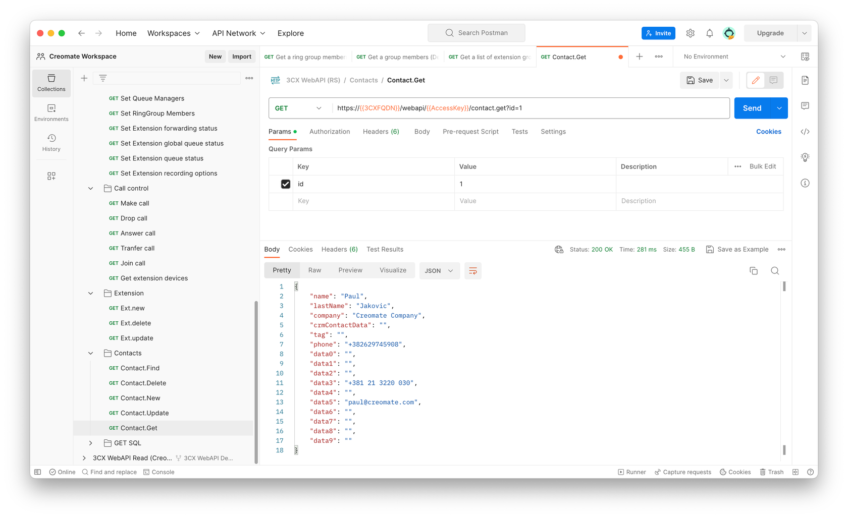 WebAPI for 3CX Phone for CRM/ERP integration