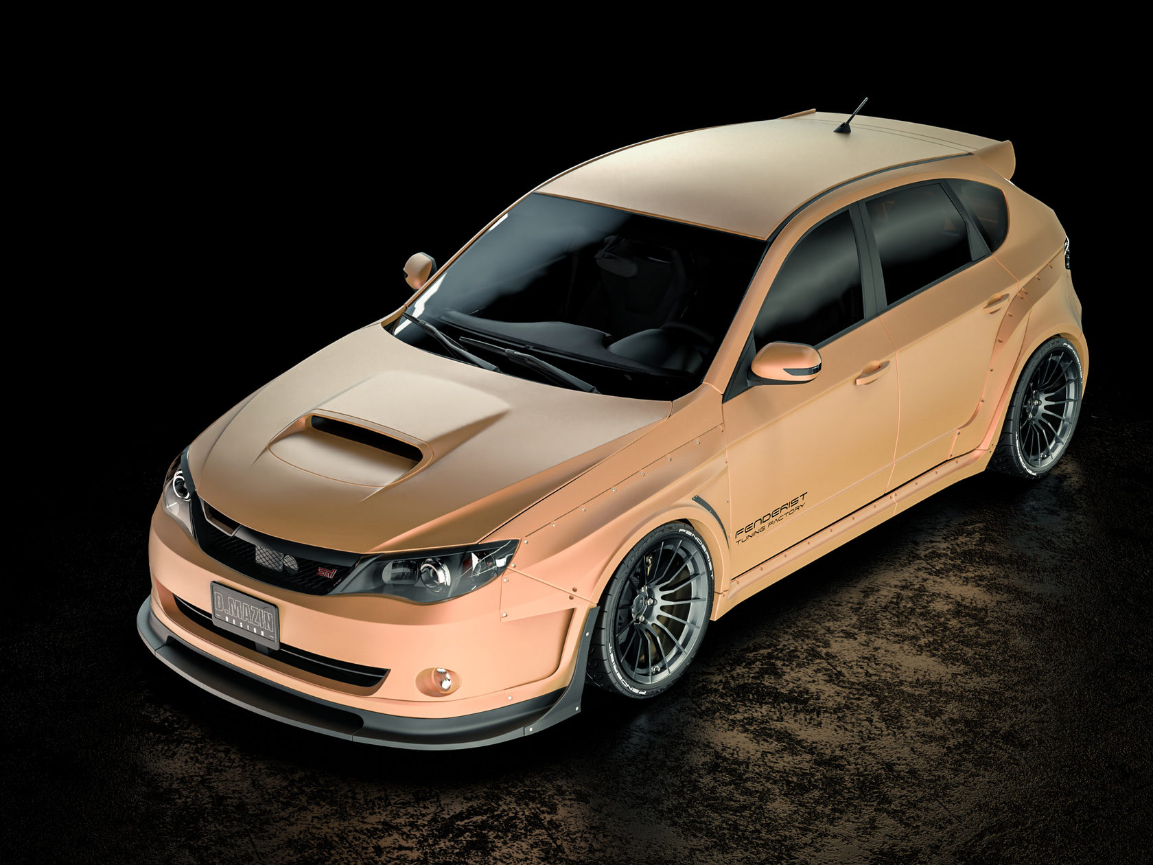 Full FENDERIST SPEC S Set / WIDE BODY KIT SUBARU IMPREZA GT/WRX GH# 07-12