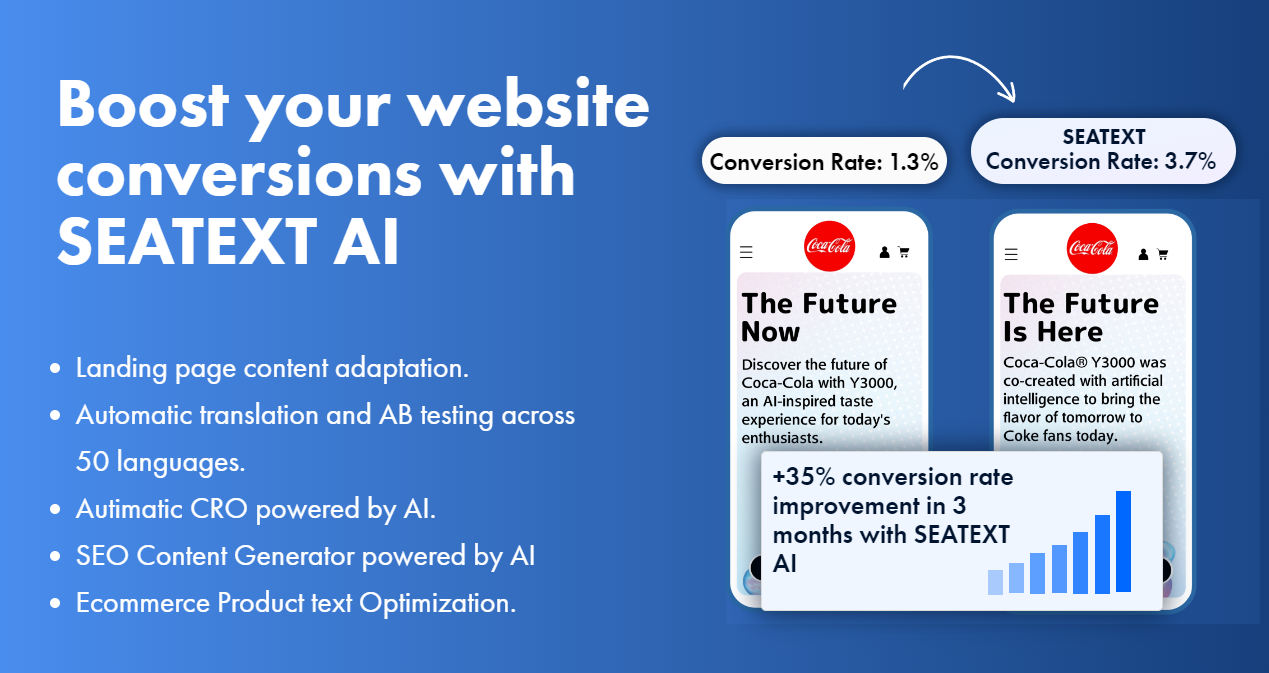 Seatext AI improves your website conversion rate